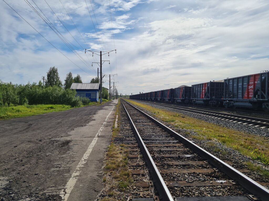 Tren istasyonu Sivaya Maska Station, Komi, foto