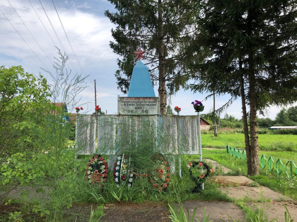 Anıt, heykel Землякам, погибшим в годы Великой Отечественной войны, İvanovskaya oblastı, foto