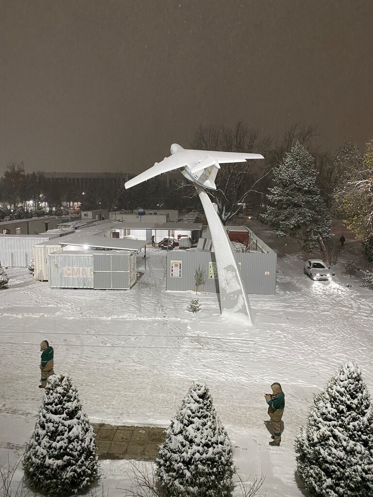 Park, sokak heykeli An-8 Aircraft, Taşkent, foto