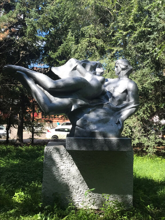 Park, sokak heykeli Амуру и Зее, Blagoveshchensk, foto