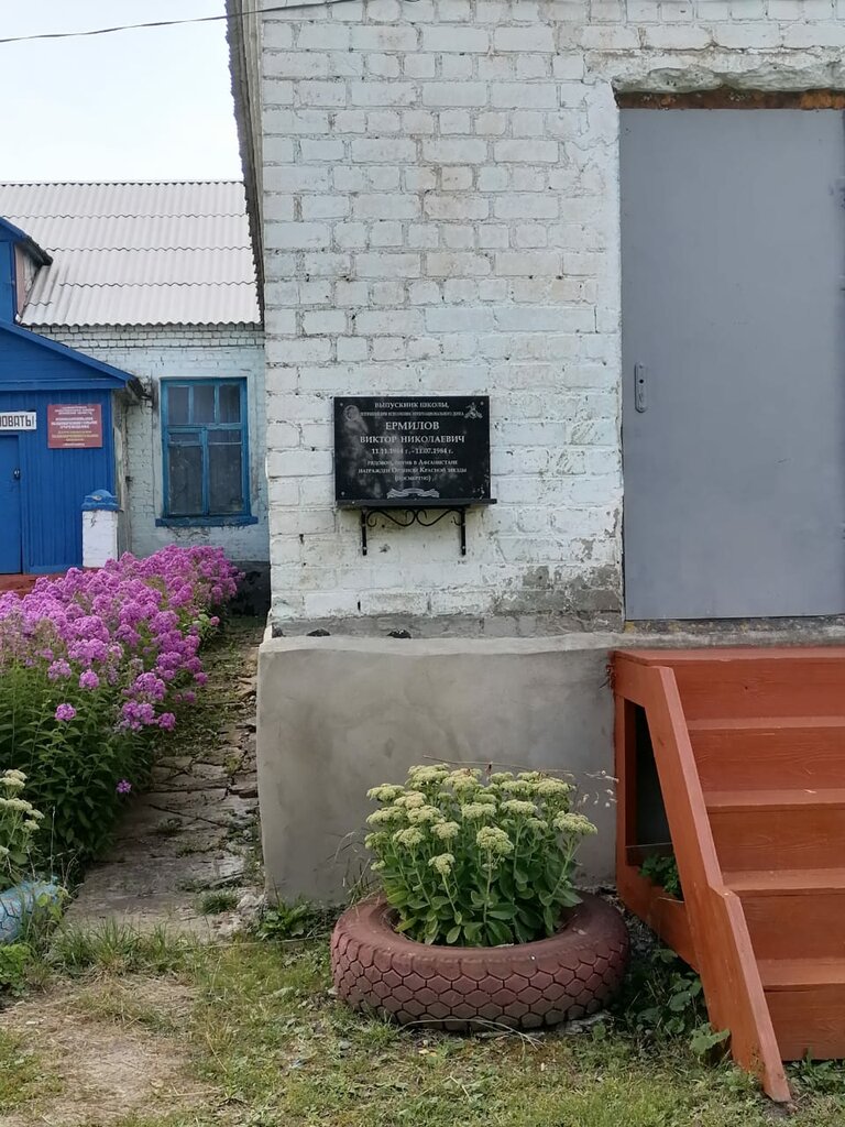 Anıt levhası, anıt taş В.Н. Ермилову, Orlovskaya oblastı, foto