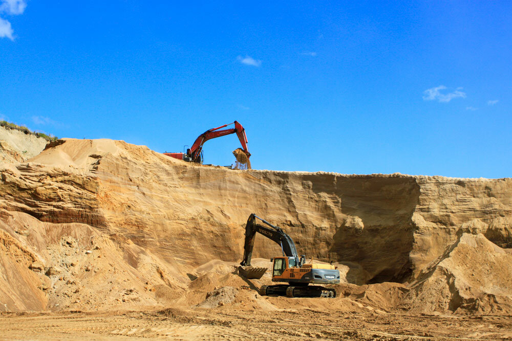 Endüstriyel mineraller Ust-Donetsk sand, Rostovskaya oblastı, foto