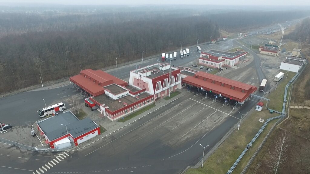 Sınır kapısı Tarptautinis pasienio kontrolės punktas Medininkai, Vilnius Vilayeti, foto