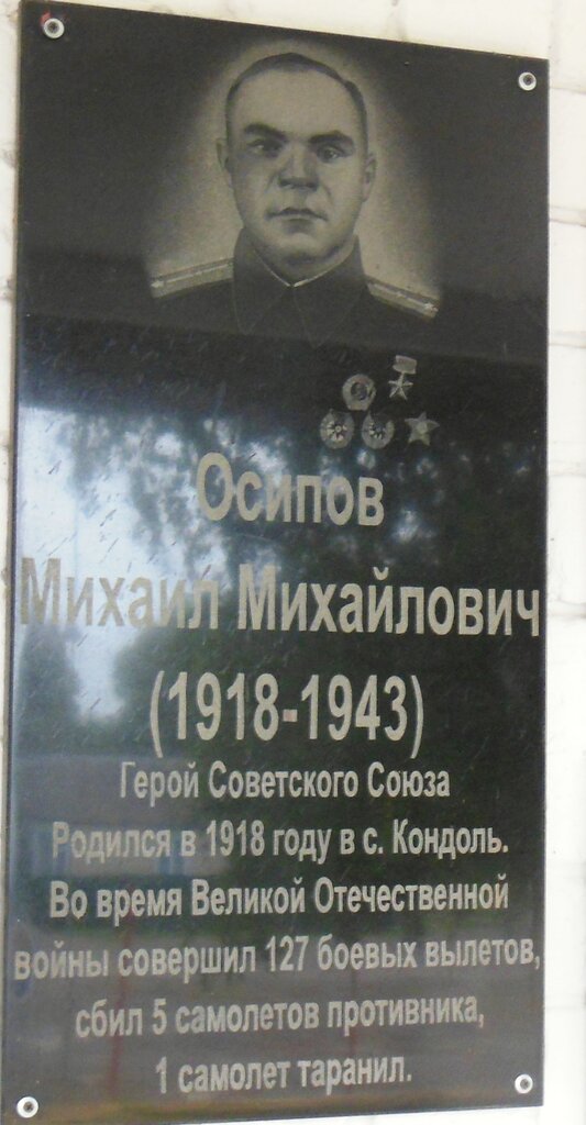 Anıt levhası, anıt taş Герою Советского Союза Михаилу Михайловичу Осипову, Penzenskaya oblastı, foto