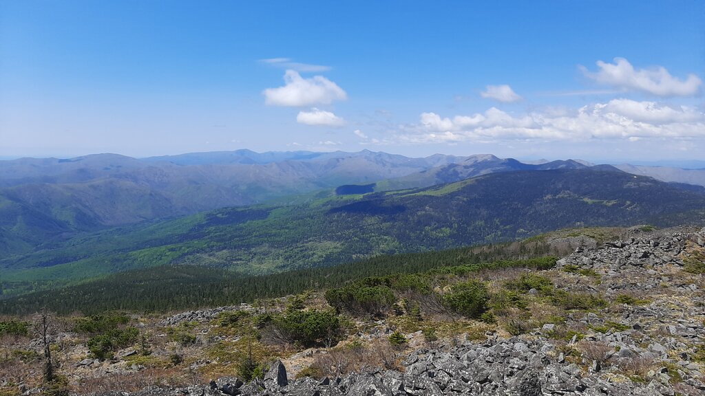 Dağ zirvesi Гора Маглой, Habarovski krayı, foto