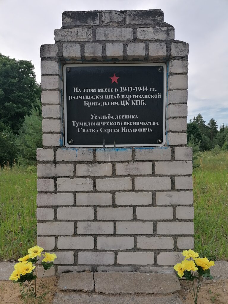 Anıt, heykel Штабу партизанской бригады имени ЦК КПБ, Vitebskaya oblastı, foto