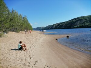 Пляж (gorodskoy okrug Samara, Krasnoglinskiy District, ostrov Ptichiy), plaj  Samara'dan