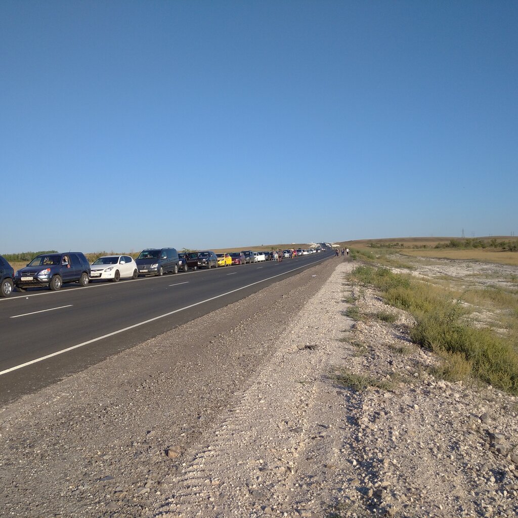 Sınır kapısı Taskala Checkpoint, Batı Kazakistan eyaleti, foto