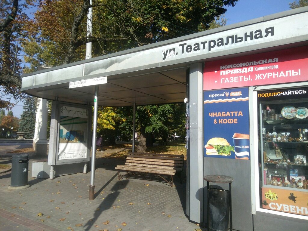 Toplu taşıma durağı Ул. Театральная, Kaliningrad, foto