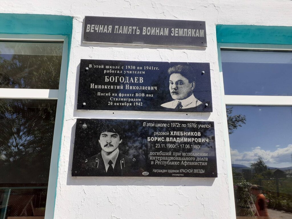 Anıt levhası, anıt taş Иннокентий Николаевич Богодаев, Buriatya, foto