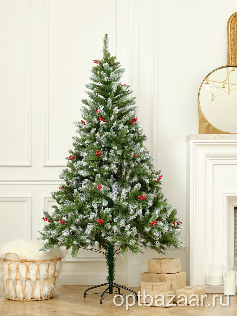 Yapay çam ağaçları ve süsleri OptBazaar, Yekaterinburg, foto