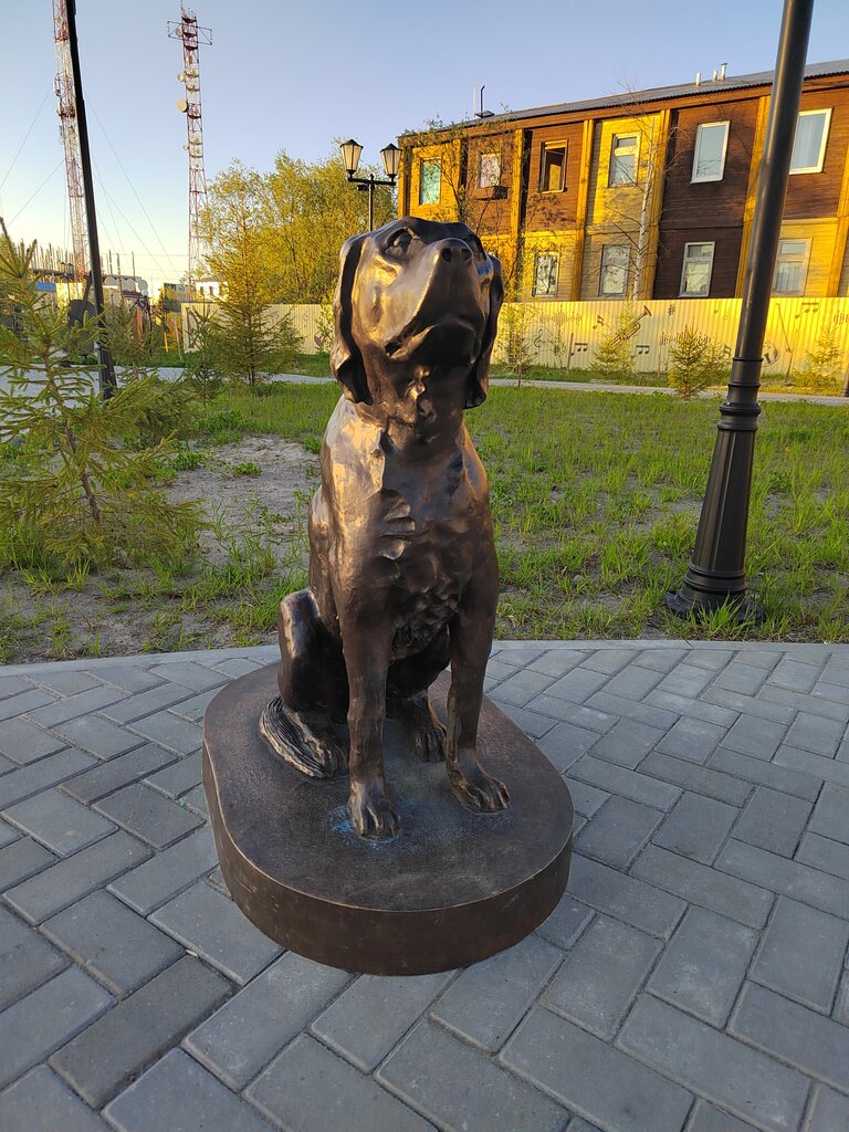 Park, sokak heykeli Пёс, Gubkinski, foto