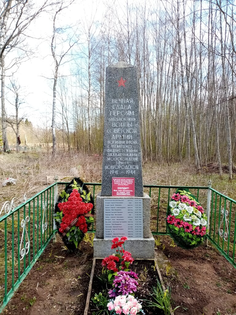 Anıt, heykel Братская могила воинов Советской армии, Novgorodskaya oblastı, foto