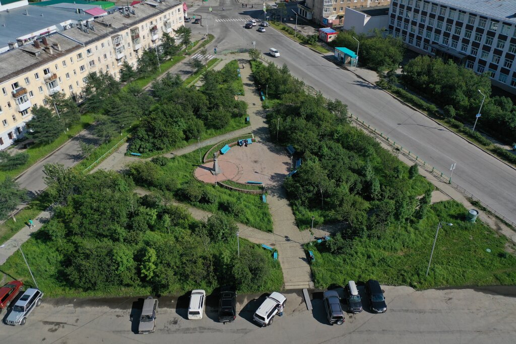 Kültür ve eğlence parkları Bilibina Square, Magadan, foto