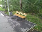 Bench (Leningrad Region, Vsevolozhckiy DIstrict, Zanevskoye gorodskoye poseleniye, Kudrovo, lesopark Beryozovaya Roshcha), bank