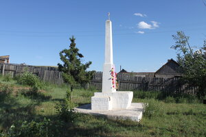 Землякам, павшим в годы Великой Отечественной войны (Republic of Buryatia, Bichurskiy rayon, selskoye poseleniye Potaninskoye, posyolok Potanino, Oktyabrskaya ulitsa), anıt, heykel  Buriatya'dan