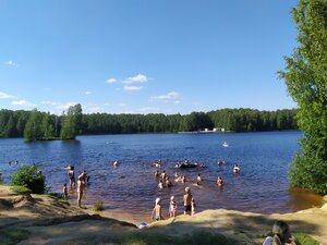 Пляж (St. Petersburg, Pargolovo Settlement, park usadby Ye.I. Lopukhinoy Osinovaya Roshcha), plaj  Saint‑Petersburg'dan