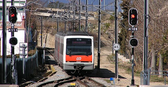 Tren istasyonu Masquefa, Katalonya, foto
