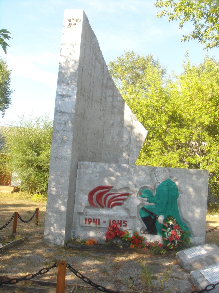 Anıt, heykel Мемориал в честь погибших на фронтах Великой Отечественной войны, Kurganskaya oblastı, foto