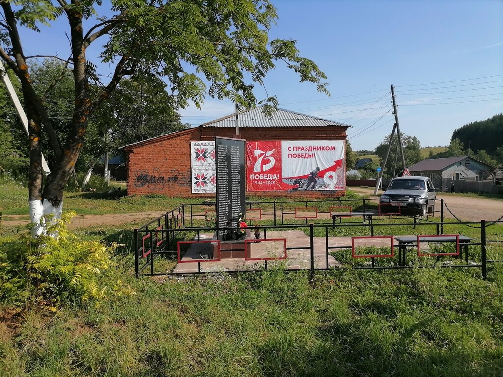 Anıt, heykel Памятный знак воинам-землякам, павшим в Великой Отечественной войне, Udmurtiya, foto