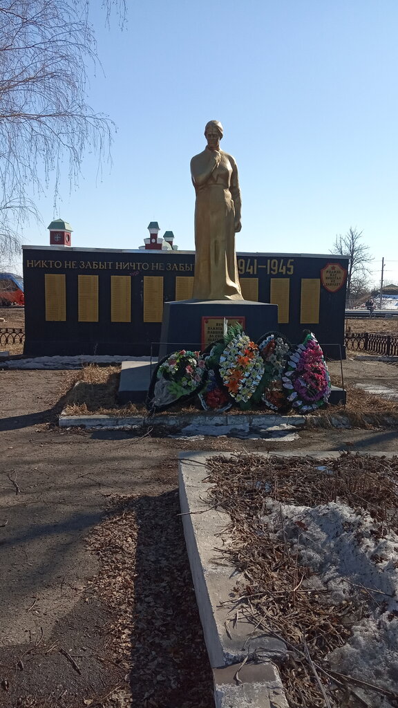 Anıt, heykel Воинам-односельчанам, Kurskaya oblastı, foto