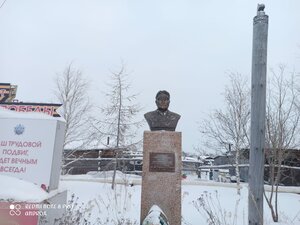 Бюст И.Г. Слепцова (Republic of Sakha (Yakutia), Verkhnekolymskiy ulus (rayon), Arylakhskiy nasleg, selo Usun-Kyuyol), anıt, heykel  Saha Cumhuriyeti'nden (Yakutistan'dan)