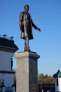 Г. Тукай (Republic of Bashkortostan, gorodskoy okrug Ufa, Oktyabrskiy District, ploshchad imeni Gabdully Tukaya), anıt, heykel  Ufa'dan