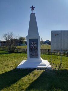 Обелиск памяти погибших воинов-земляков в годы Великой Отечественной войны (Kurgan Region, Katayskiy munitsipalny okrug, selo Nikitinskoye, ulitsa Basargina), anıt, heykel  Kurganskaya oblastından