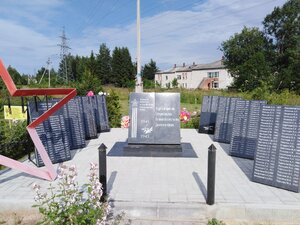 Воинам-землякам, погибшим на фронтах Великой Отечественной войны (Vologda Region, Totemskiy munitsipalny okrug, posyolok Tekstilshchiki, ulitsa Tekstilshchikov), anıt, heykel  Vologodskaya oblastından