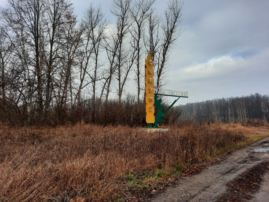 Giriş işareti Совхоз Крапивенский, Tulskaya oblastı, foto