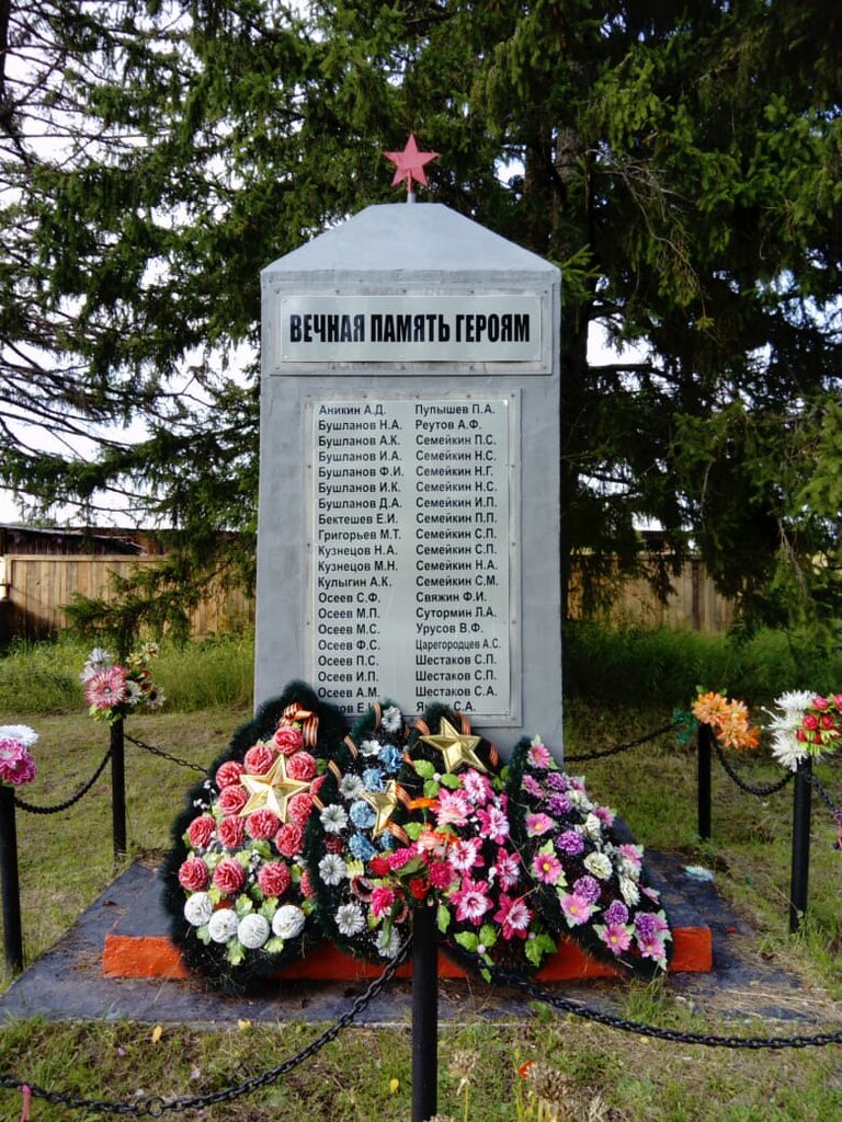 Anıt, heykel Обелиск воинам-землякам, погибшим в годы Великой Отечественной войны, Sverdlovskaya oblastı, foto