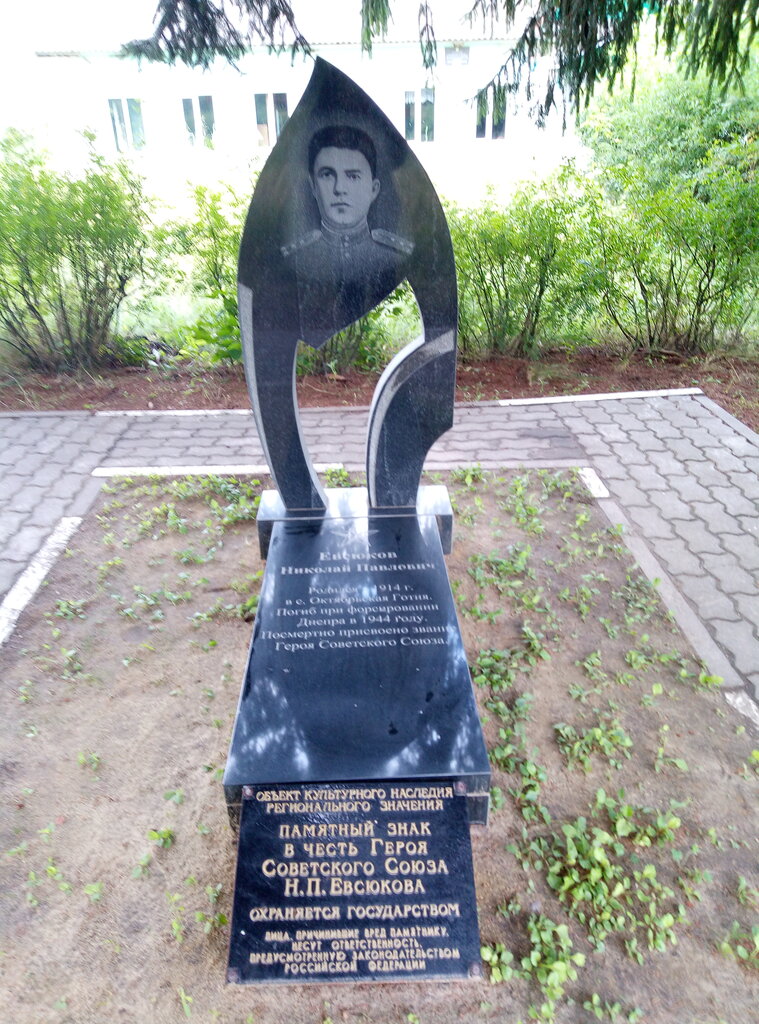 Anıt, heykel Памятный знак в честь Героя Советского Союза Н.П. Евсюкова, Belgorodskaya oblastı, foto