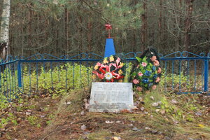 Братская могила сожженных и расстрелянных мирных жителей (Pskov Region, selskoye poseleniye Sebezhskoye, derevnya Popovka), anıt, heykel  Pskovskaya oblastından