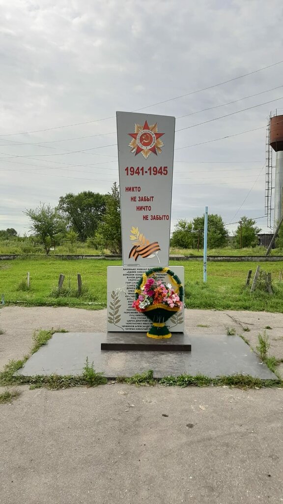 Anıt, heykel Воинам-односельчанам, павшим в годы Великой Отечественной войны, Amursk Bölgesi, foto