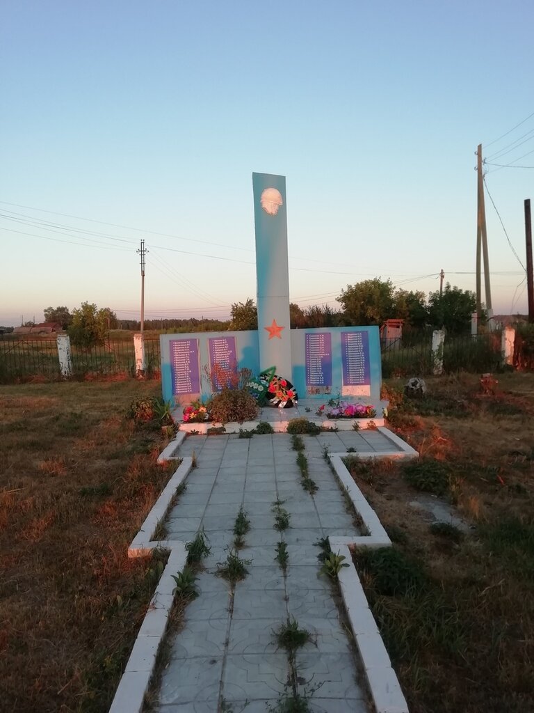 Anıt, heykel Обелиск землякам, погибшим в годы Великой Отечественной войны, Kurganskaya oblastı, foto