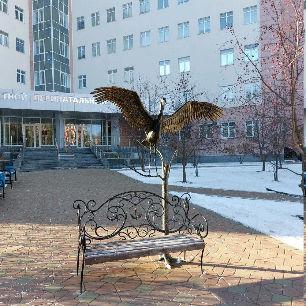 Park, sokak heykeli Аист, Yekaterinburg, foto