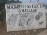Ma bare construction and haulage (Lusaka, Rockfield), i̇nşaat ekspertizi  Lusaka'dan