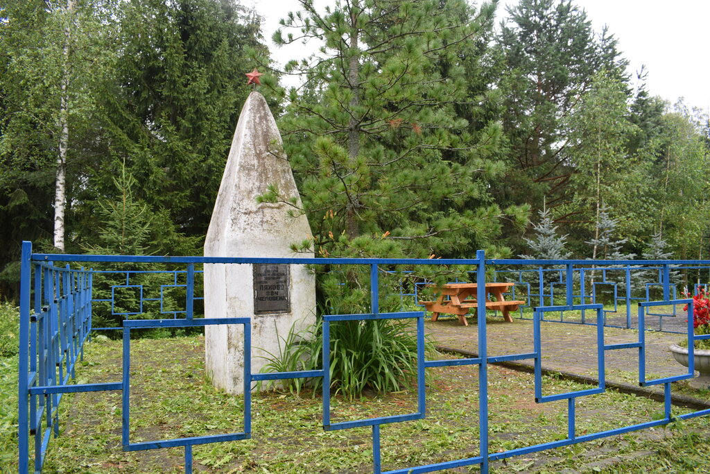 Anıt, heykel Братская могила мирных жителей, сожженных гитлеровцами в 1943 г., Smolenskaya oblastı, foto