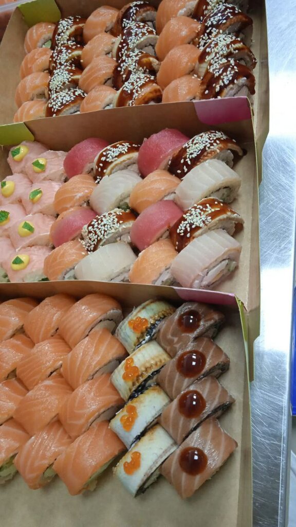 Suşi restoranı О! Суши. Воробьевское шоссе, Moskova, foto