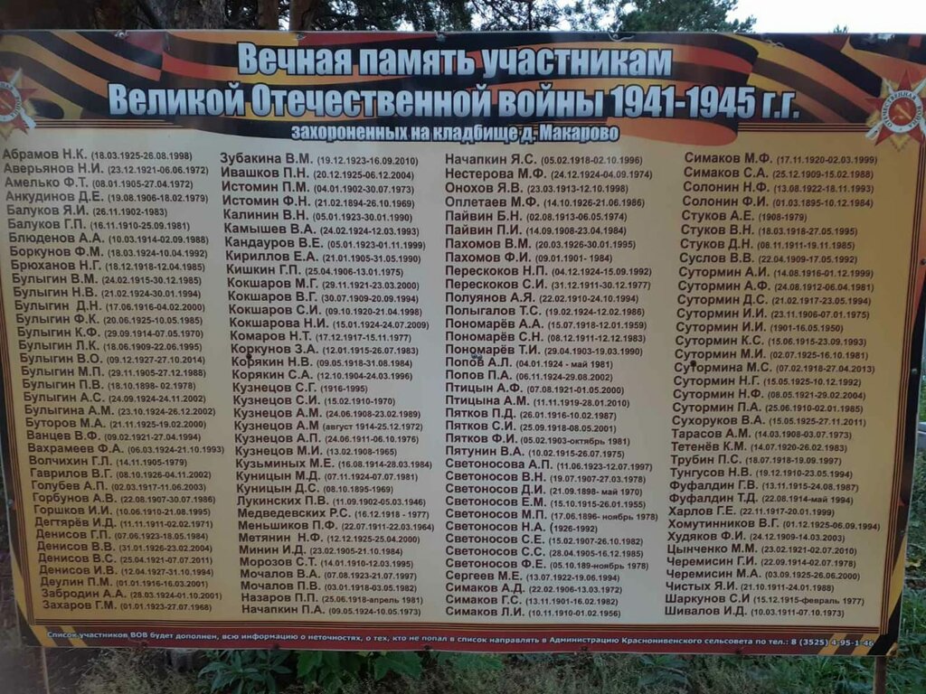 Anıt levhası, anıt taş Участникам Великой Отечественной войны, Kurganskaya oblastı, foto