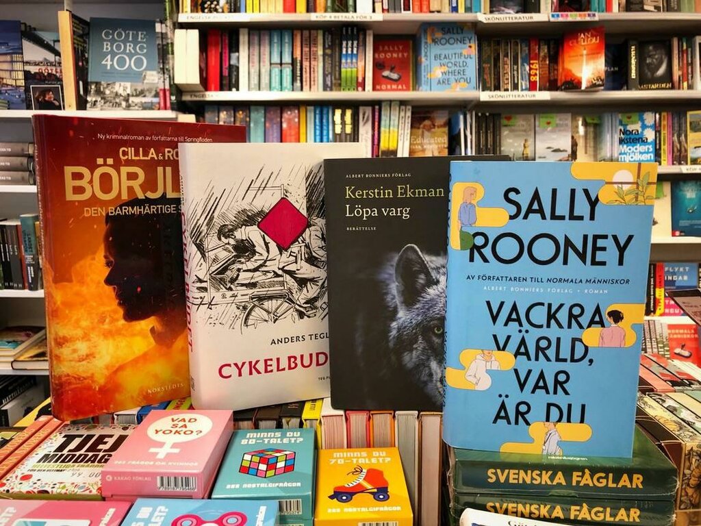Kitap mağazaları Mariaplans Bokhandel, Göteborg, foto