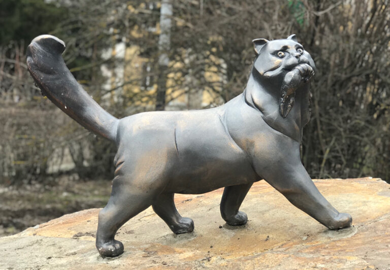 Park, sokak heykeli Волошинский кот, Rostovskaya oblastı, foto