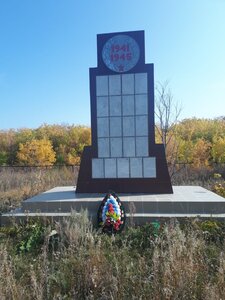 Погибшим в годы Великой Отечественной войны (Orenburg Region, Kuvandykskiy munitsipalny okrug, selo Novopokrovka), anıt, heykel  Orenburgskaya oblastından