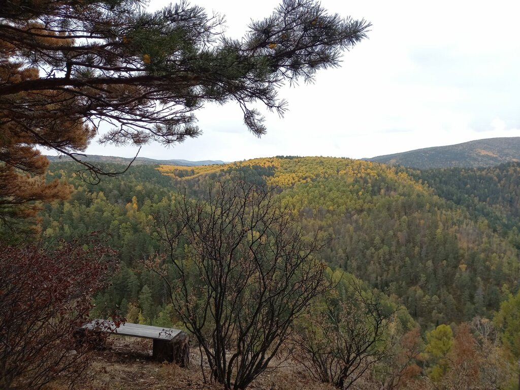 Dağ zirvesi Гора Трехзорка, Krasnoyarski krayı, foto