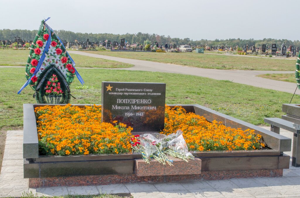 Anıt, heykel Н.Н. Попудренко, Chernigov, foto