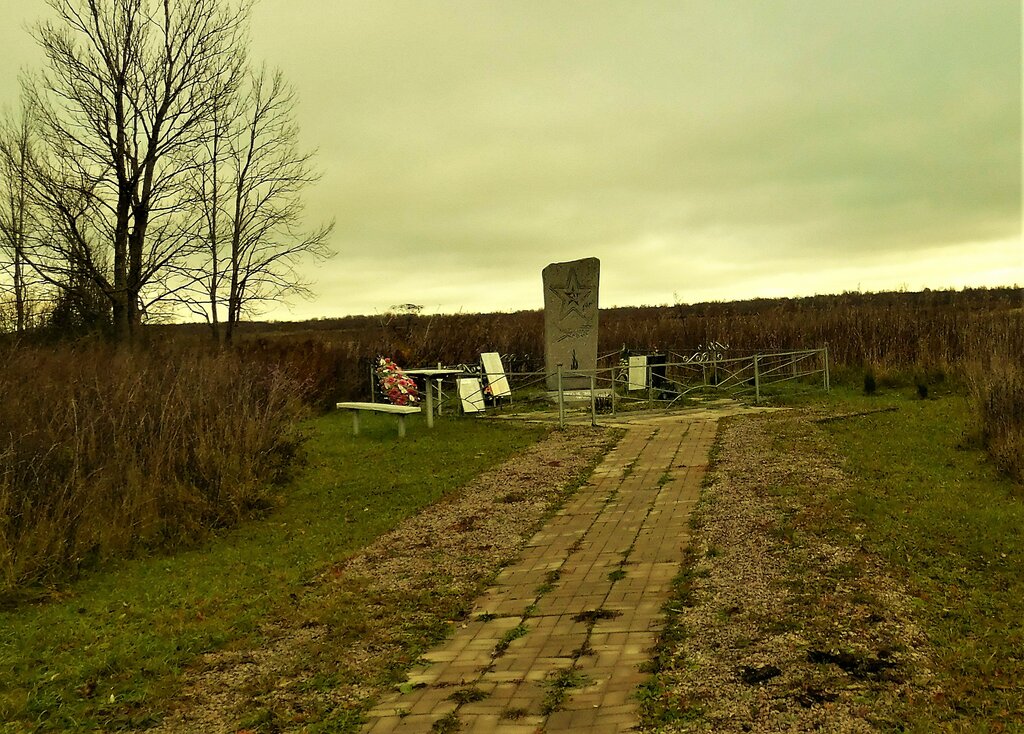 Anıt, heykel Братская могила советских воинов, Novgorodskaya oblastı, foto