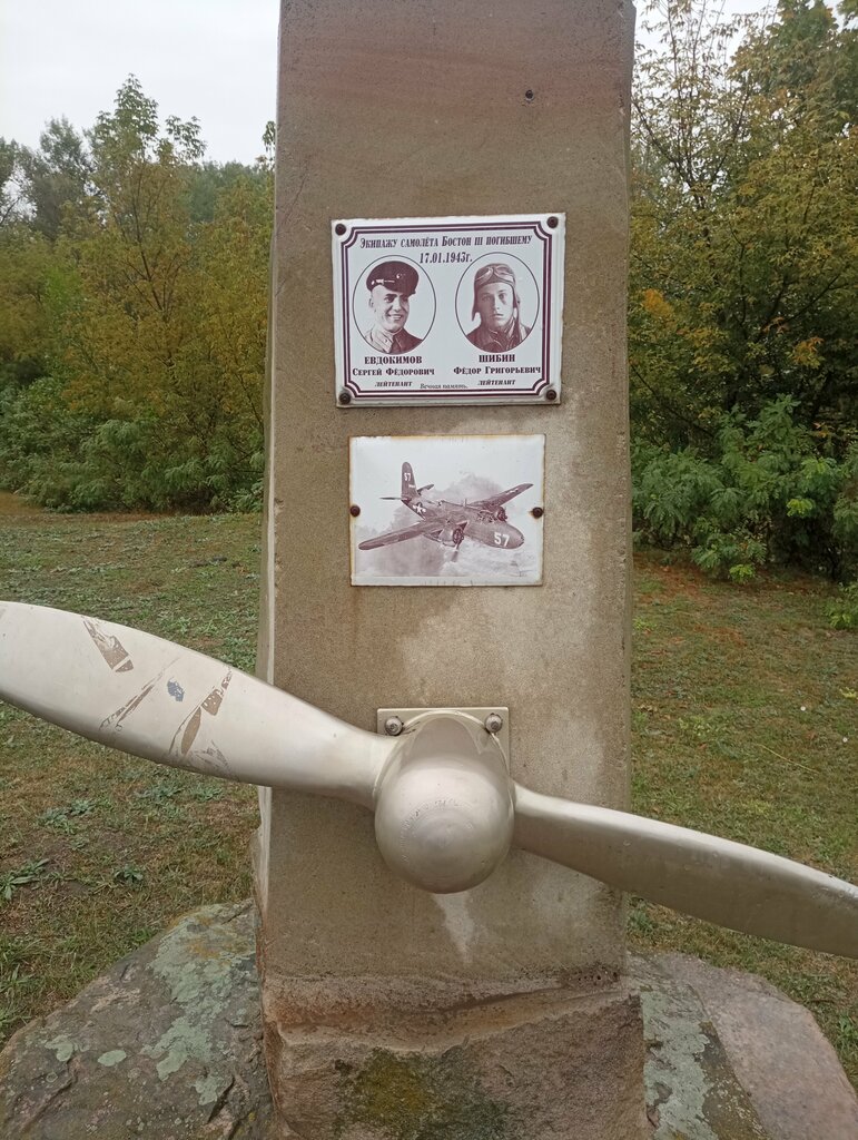 Anıt, heykel Погибшему экипажу бомбардировщика Бостон А-20, Rostovskaya oblastı, foto