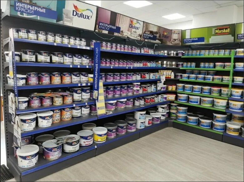 Boya ve cila malzemeleri üretim ve satış yerleri Dulux, Kirov, foto