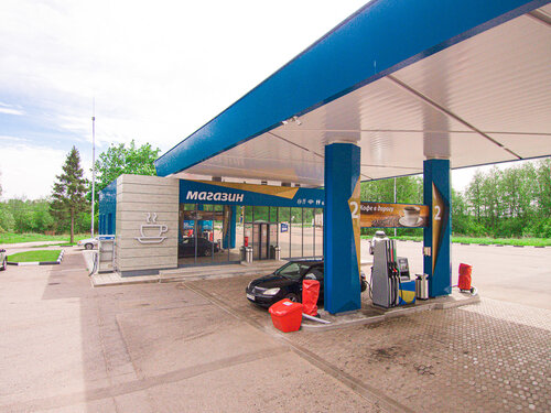 Benzin istasyonu Surgutneftegaz Novgorodnefteprodukt, Novgorodskaya oblastı, foto