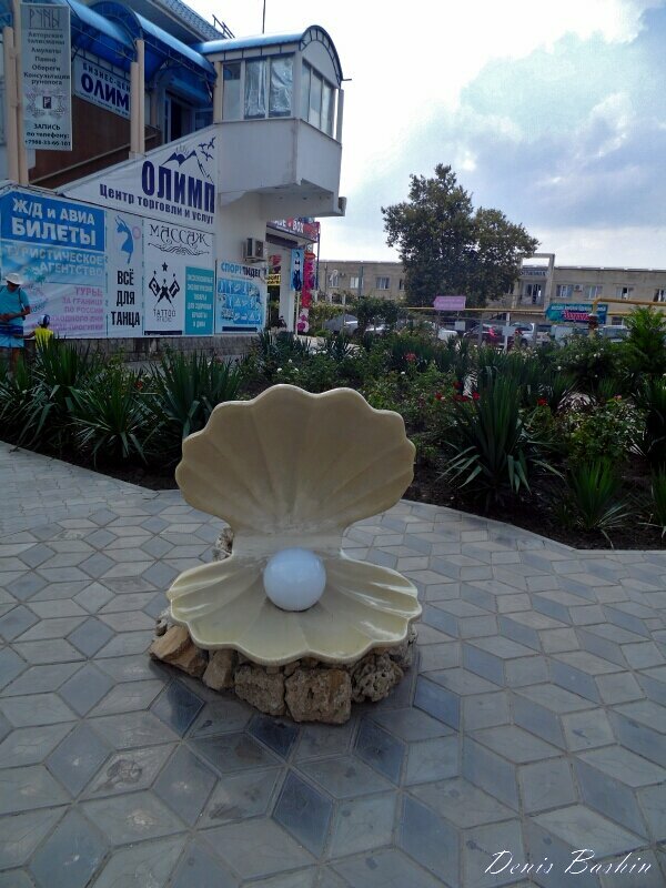 Park, sokak heykeli Жемчужина в раковине, Anapa, foto